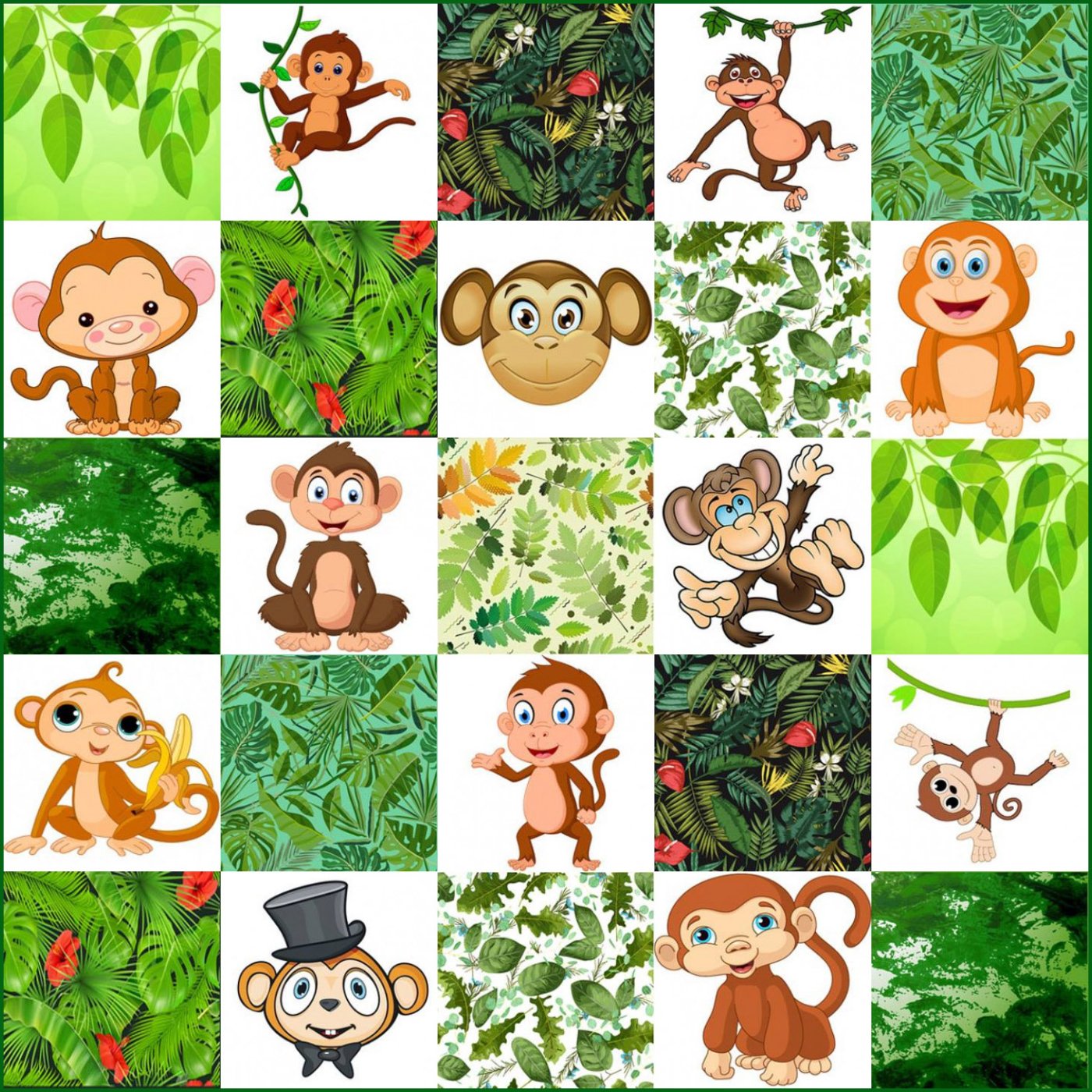 Solve Monkeys 210 jigsaw puzzle online with 49 pieces