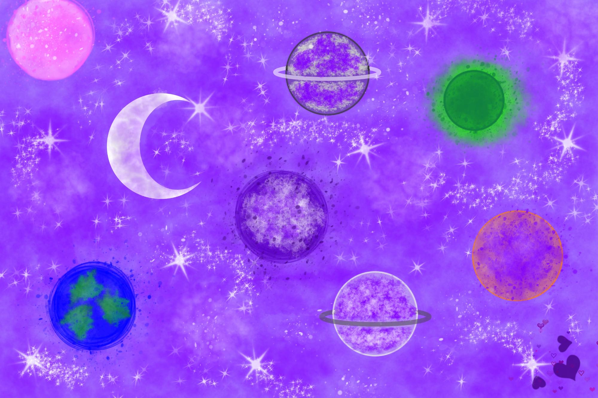 Solve Medium Planets 💜 jigsaw puzzle online with 294 pieces