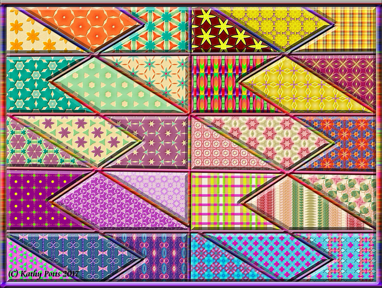 Solve Patchwork Mosaic jigsaw puzzle online with 192 pieces