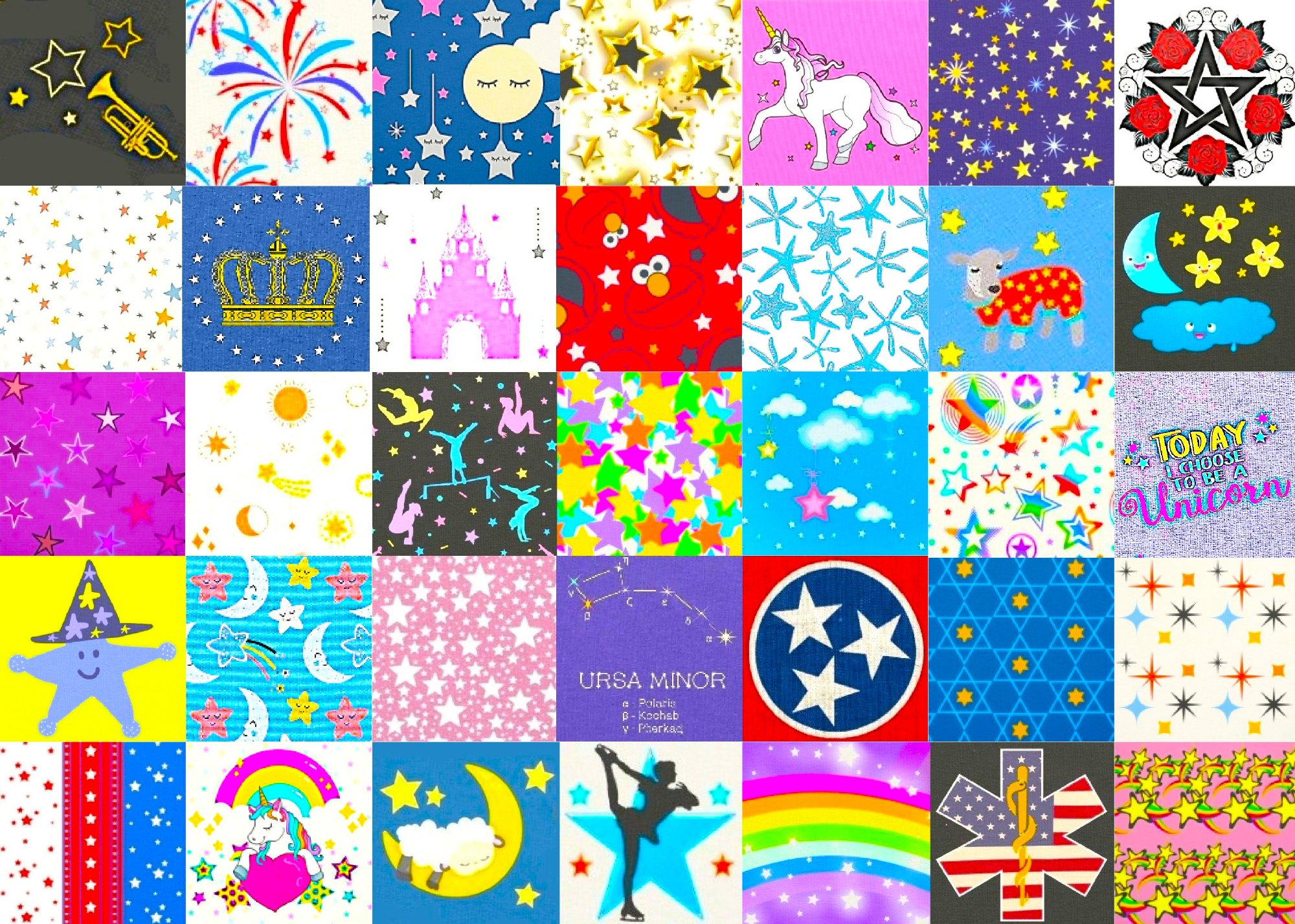 Solve PATCHWORK ZAZZLE STARS jigsaw puzzle online with 252 pieces