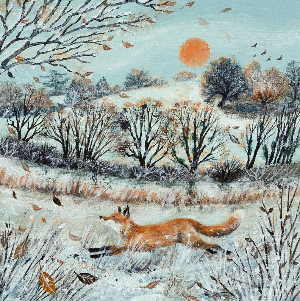 Solve Seasonal Art - Winter Animals - Fox Chasing Frosty Leaves (9 ...