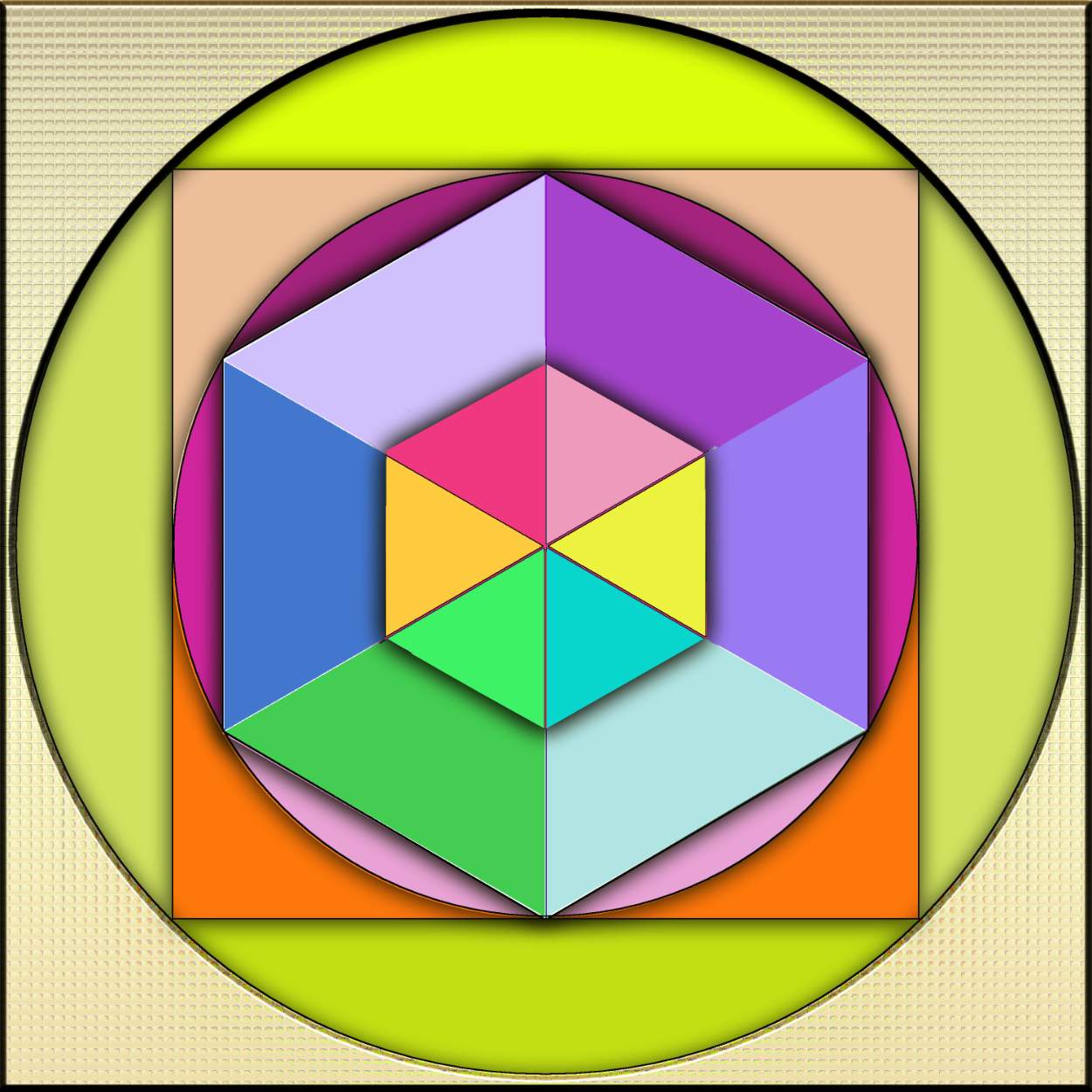 Solve FRAMED GEO jigsaw puzzle online with 100 pieces