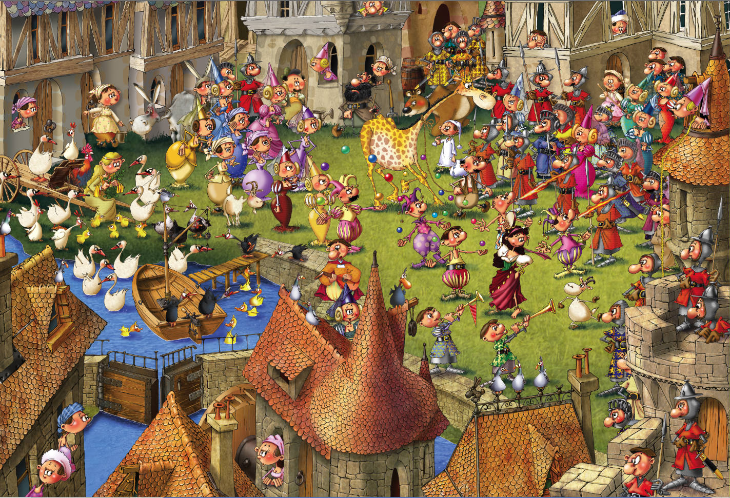 Solve Courtyard Entertainment jigsaw puzzle online with 176 pieces