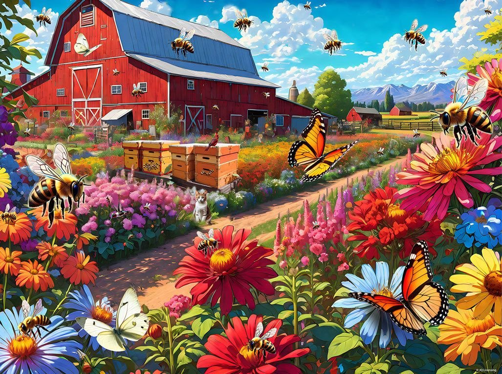 Solve PUZZLE - Honey Bee Farm jigsaw puzzle online with 70 pieces