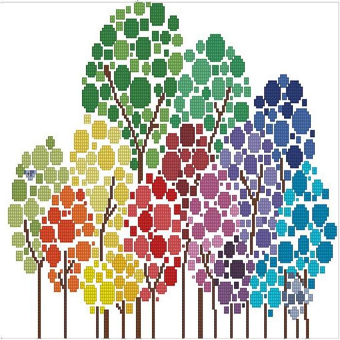 Solve A Rainbow of Trees jigsaw puzzle online with 25 pieces