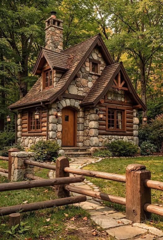Solve Rustic cabin in the woods jigsaw puzzle online with 77 pieces
