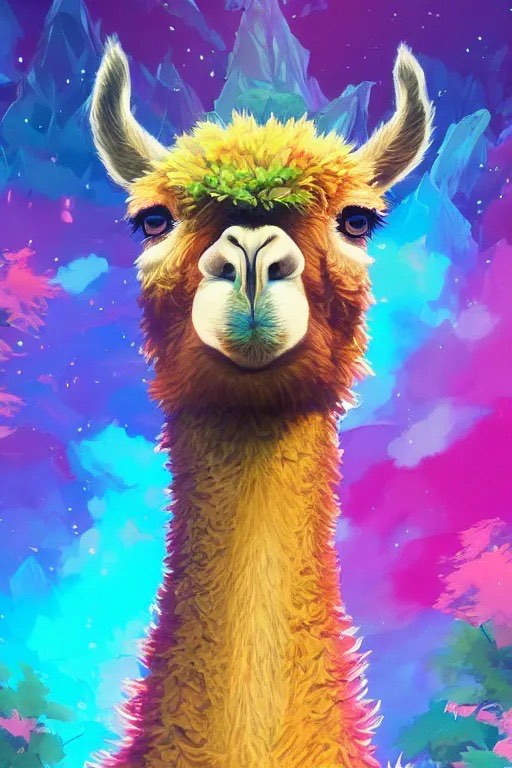 Solve A Handsome Daddy Llama jigsaw puzzle online with 12 pieces