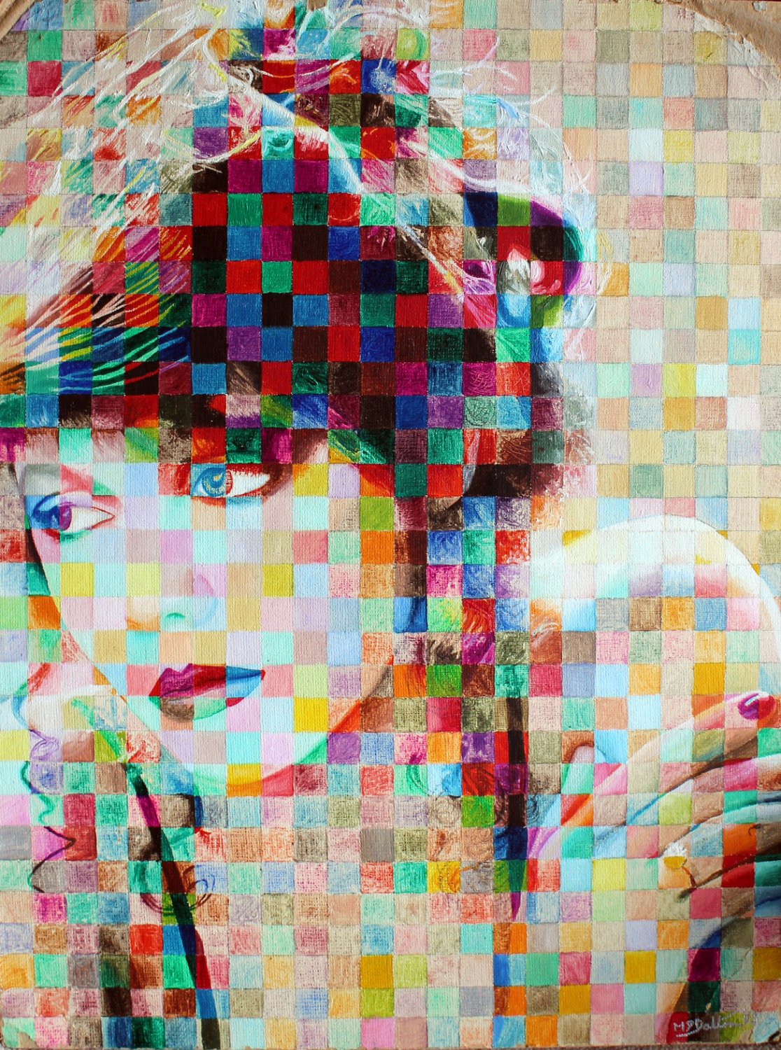 Solve Portrait in random colours jigsaw puzzle online with 475 pieces
