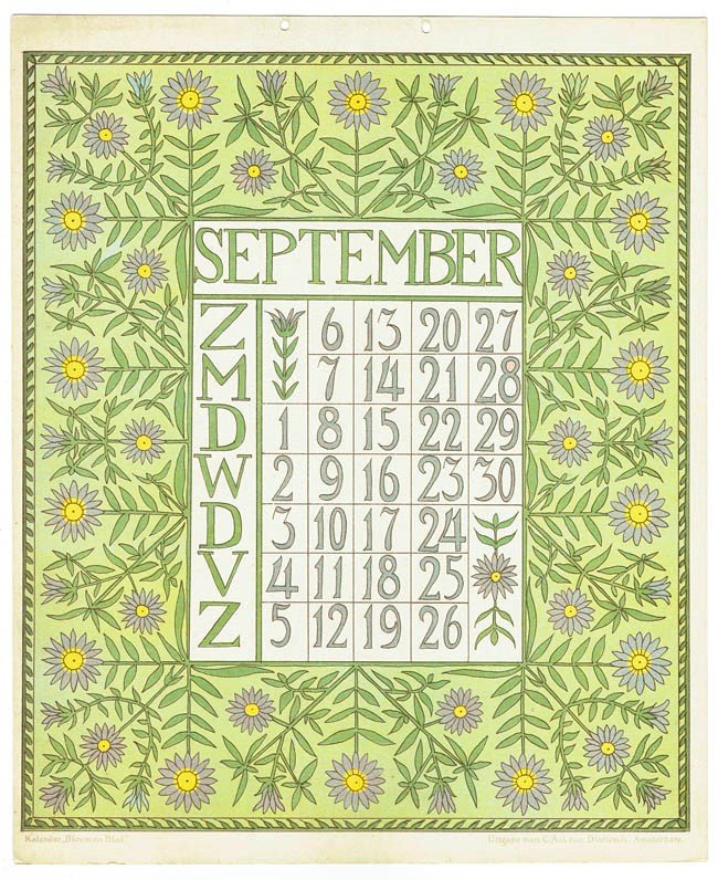 Solve Artist Netty van der Waarden - The calendar sheet shown here was ...