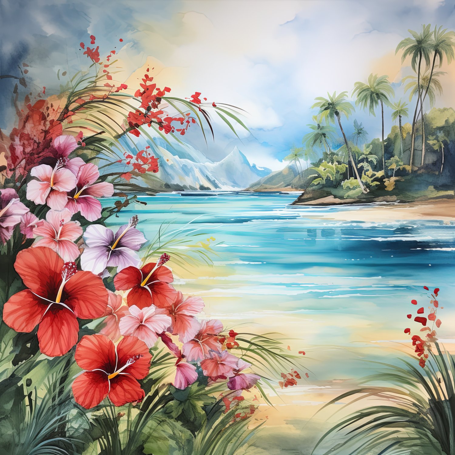 Solve Tropical Lagoon jigsaw puzzle online with 100 pieces