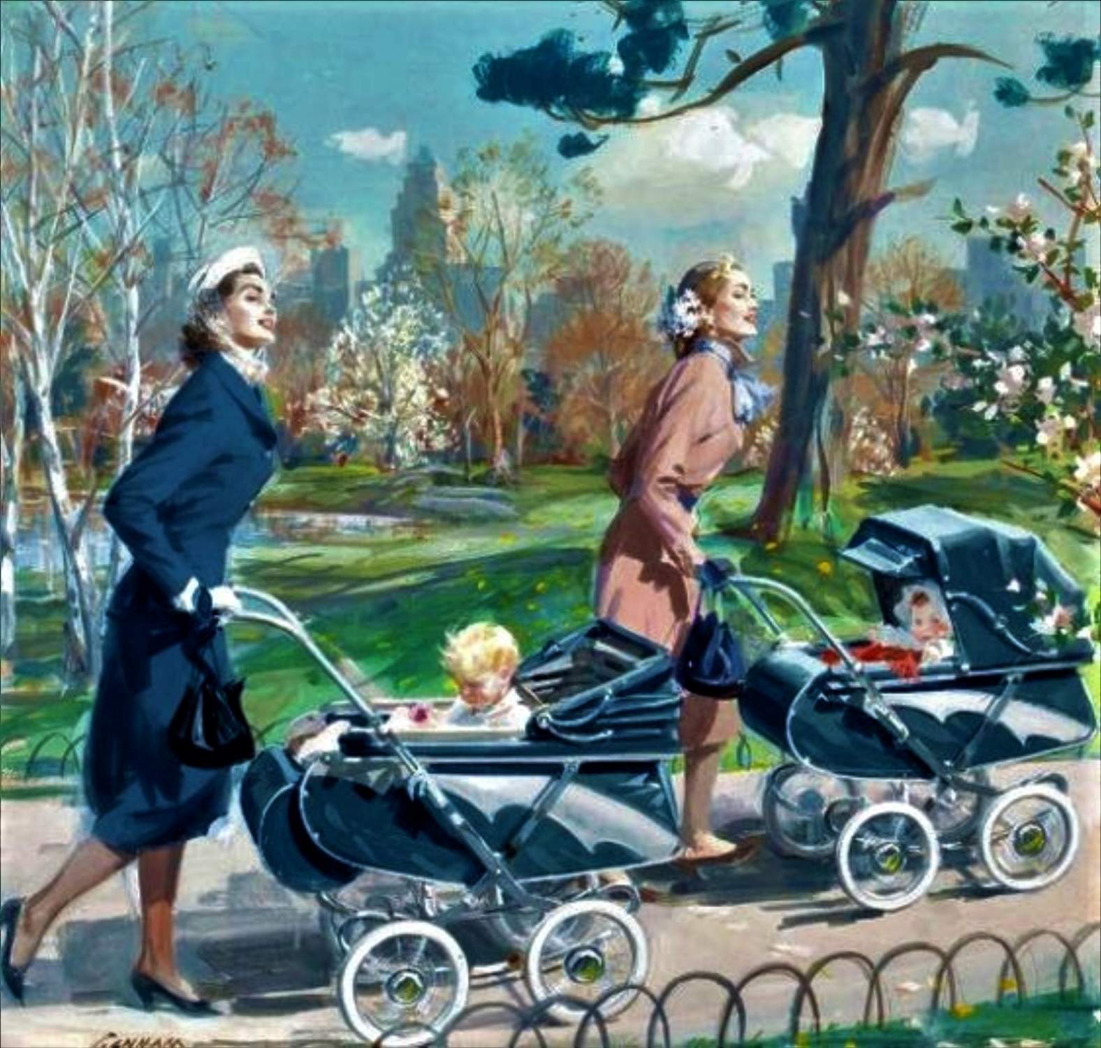 Solve Mothers in Central Park ~ John Gannam (Lebanese born, American ...