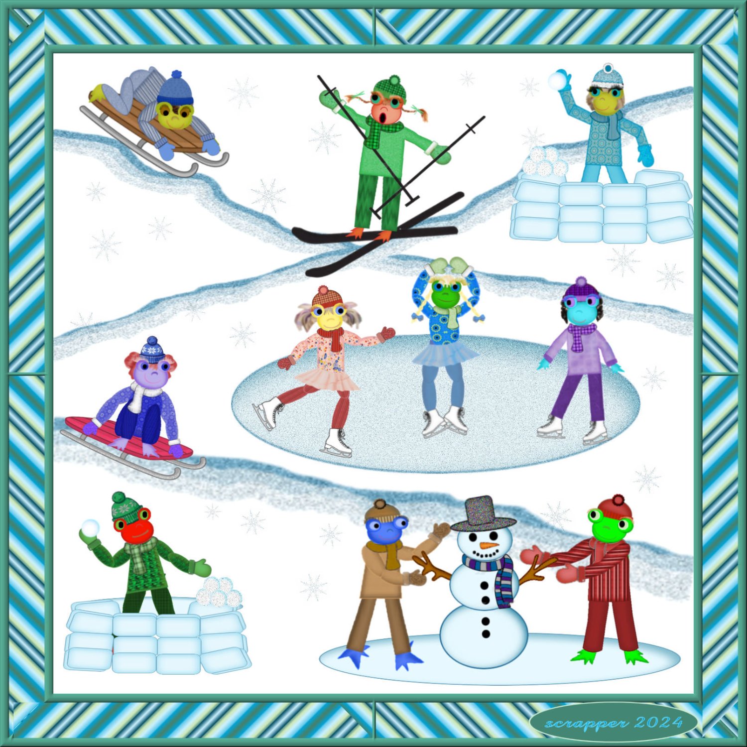 Solve winter fun jigsaw puzzle online with 81 pieces