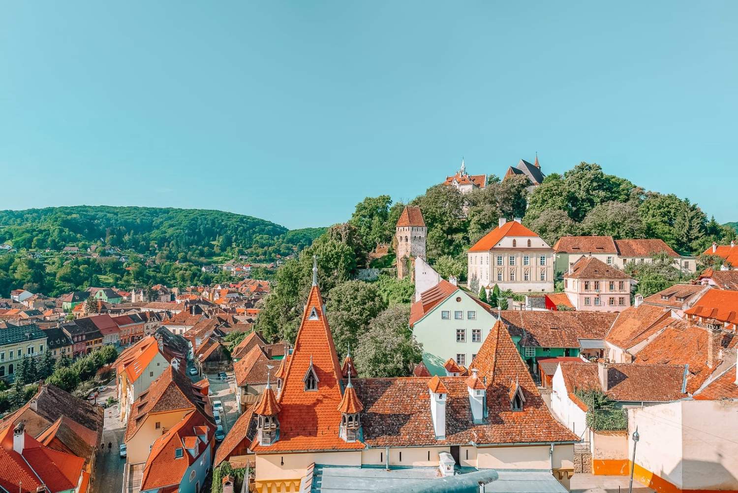 Solve Roofs of Sighişoara, a medieval town on the Târnava Mare River in ...
