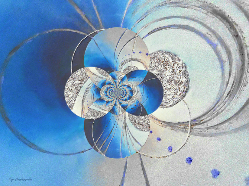 Solve Blue And White Circular Patterns jigsaw puzzle online with 80 pieces