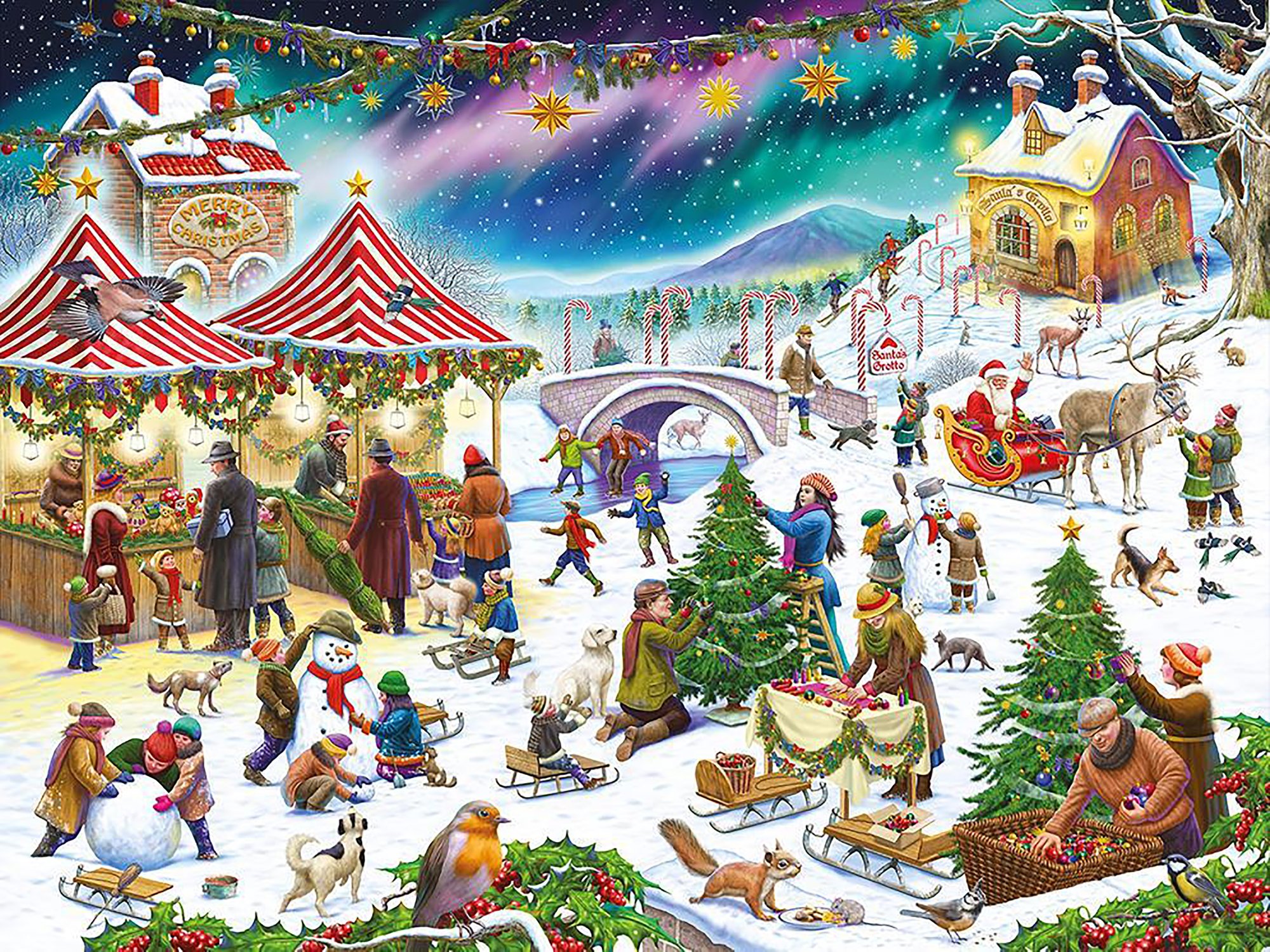 Solve Christmas Village Fair jigsaw puzzle online with 352 pieces