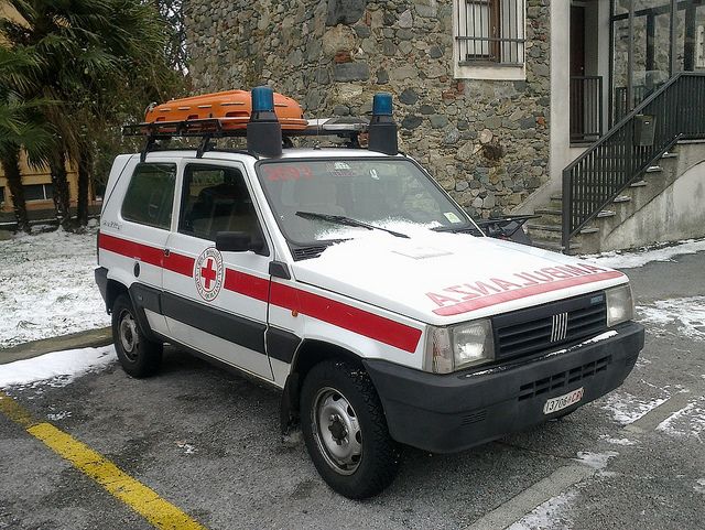 Solve ambulance-panda jigsaw puzzle online with 88 pieces