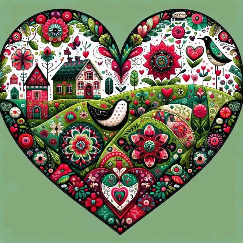 Solve A Village Heart jigsaw puzzle online with 64 pieces