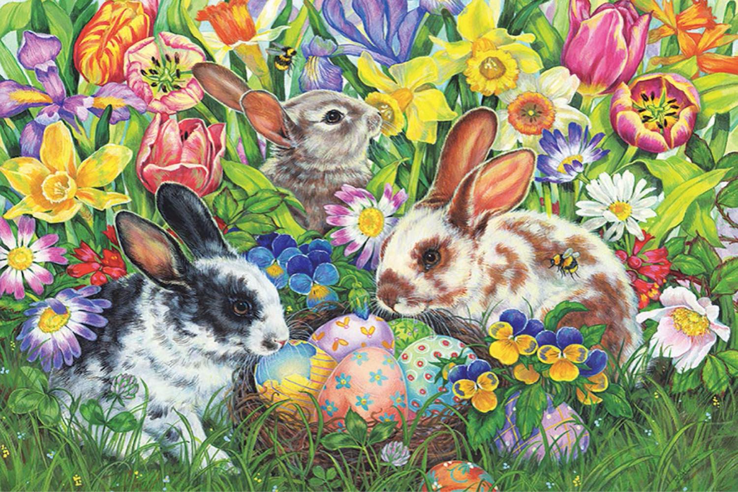 Solve Easter Bunnies - 70 jigsaw puzzle online with 70 pieces