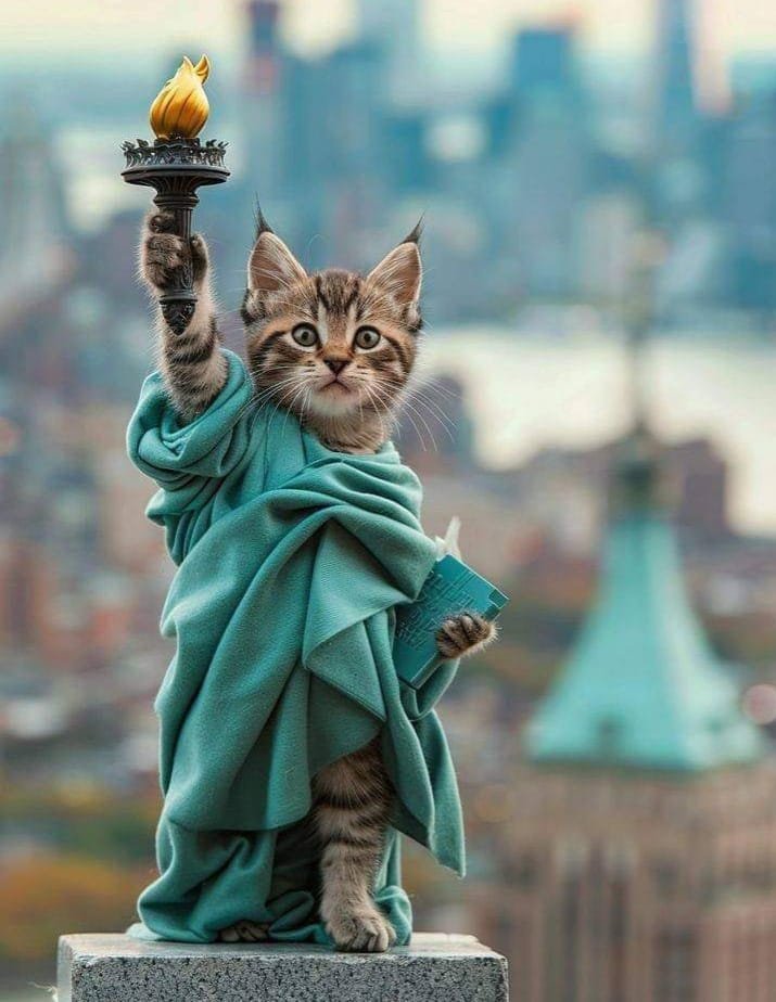 Solve Liberty Statue Cat Version from Cats We Love FB jigsaw puzzle ...