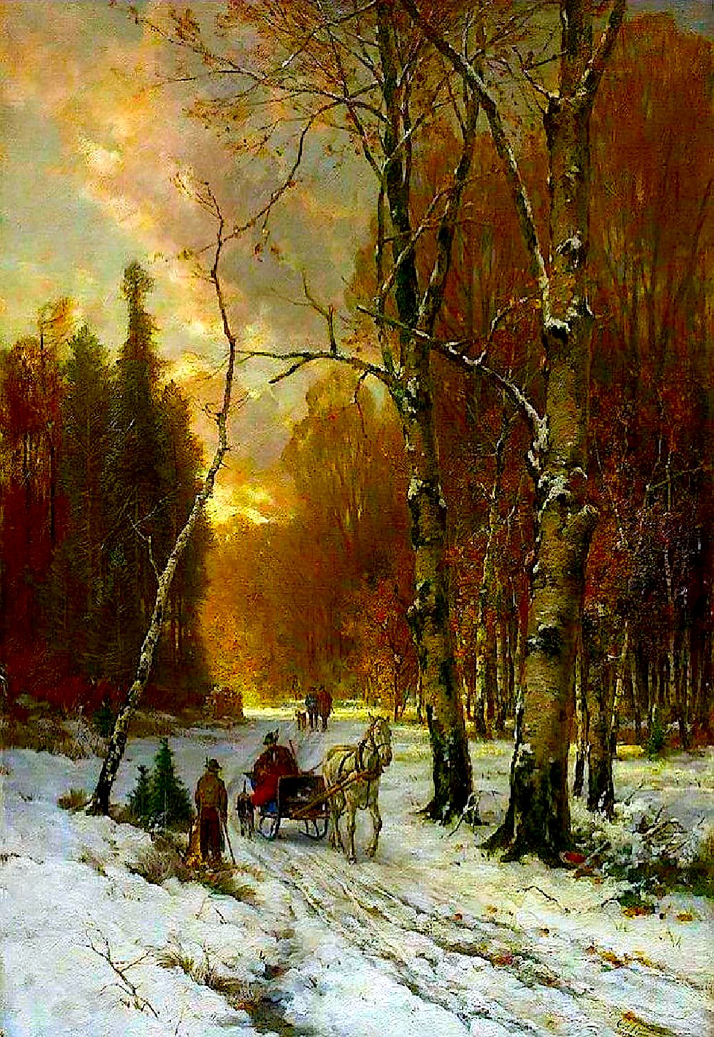 Solve Winter Hunting jigsaw puzzle online with 77 pieces