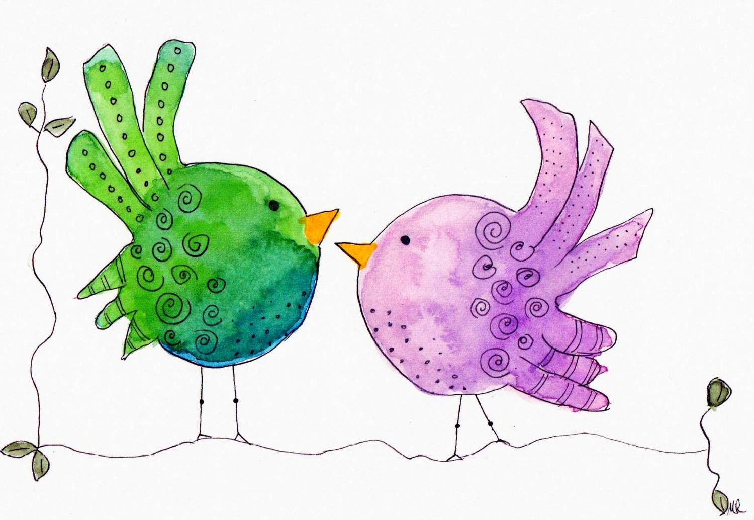 Solve love birds jigsaw puzzle online with 96 pieces