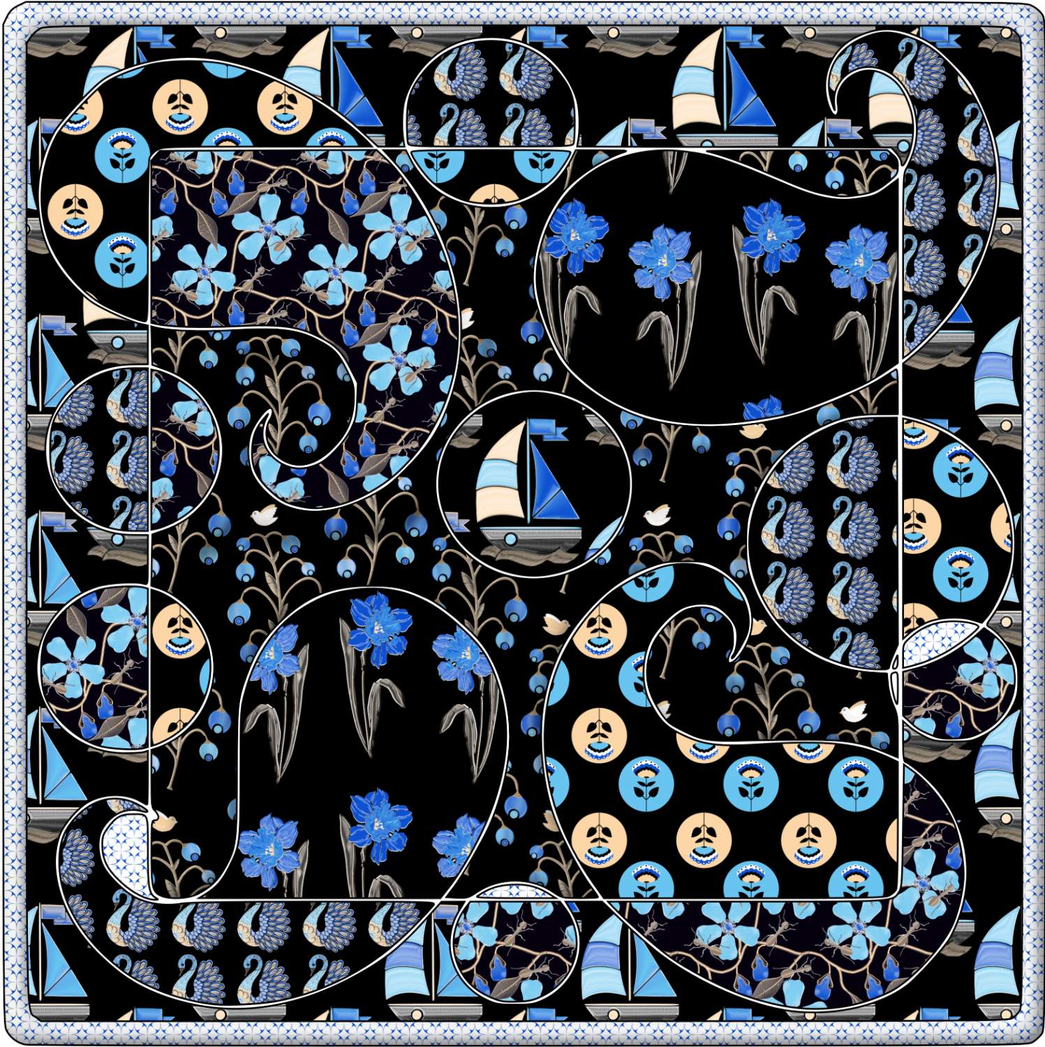 Solve Paisley Shapes Mosaic 400 jigsaw puzzle online with 400 pieces