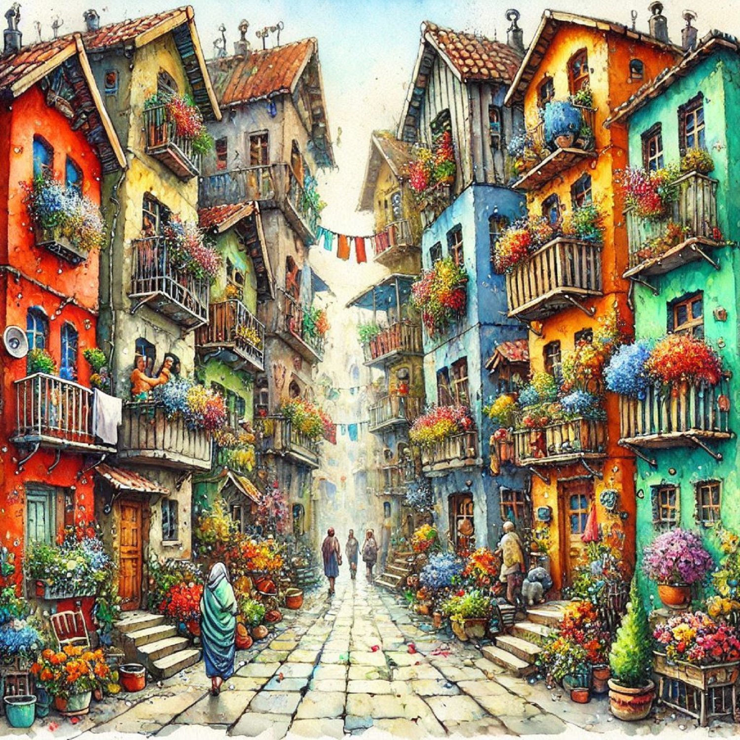 Solve Colorful Street (resizable) jigsaw puzzle online with 361 pieces