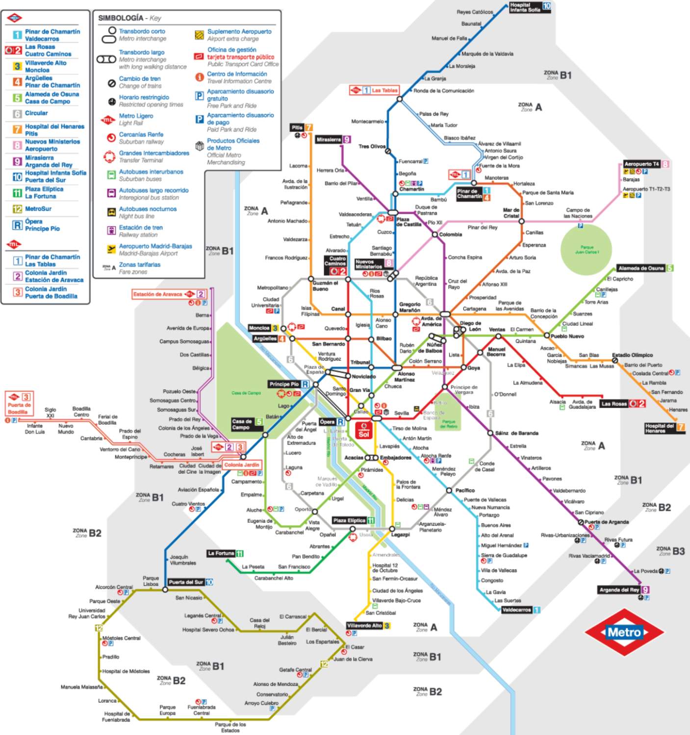 Solve Madrid Metro Map jigsaw puzzle online with 600 pieces
