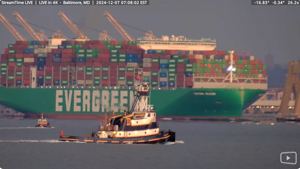 Solve Container ship Ever Magi departing Port of Baltimore, 2024-12-07 ...
