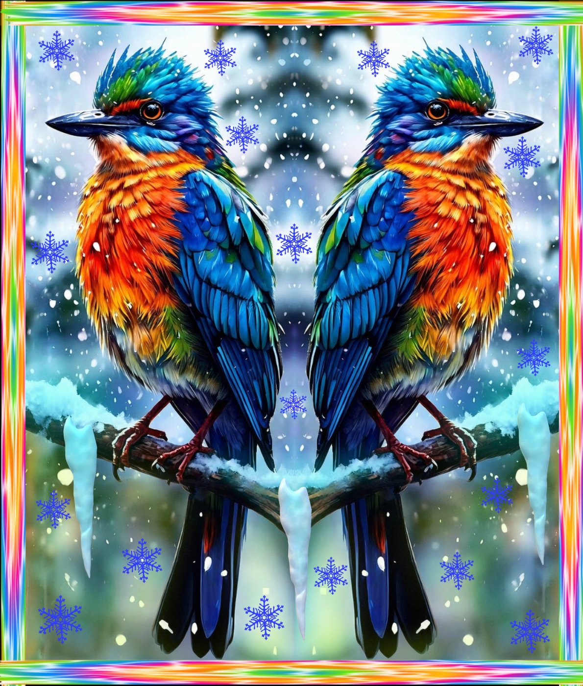 Solve Pair of Snowbirds jigsaw puzzle online with 42 pieces