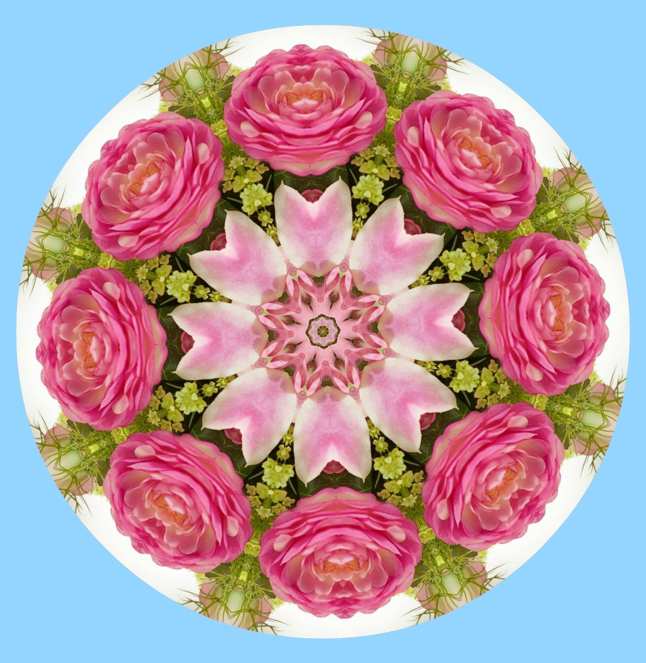 Solve Pink Garden Roses jigsaw puzzle online with 100 pieces