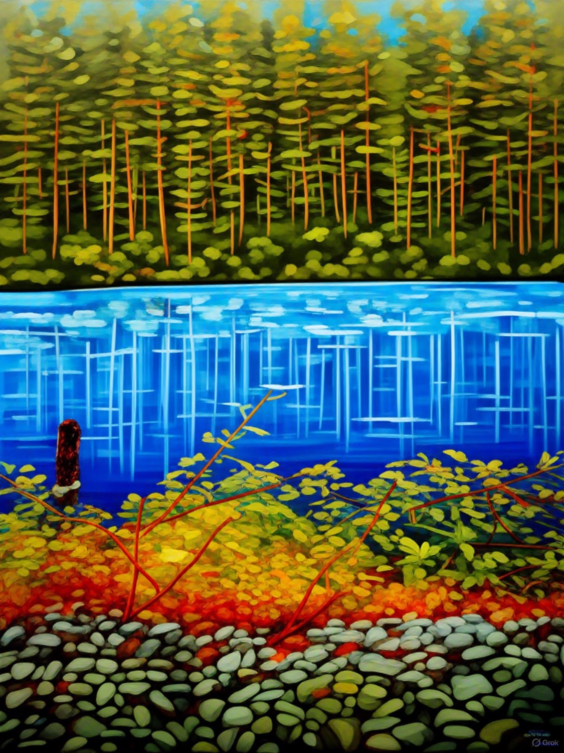 Solve Layered colours acrylic style jigsaw puzzle online with 130 pieces