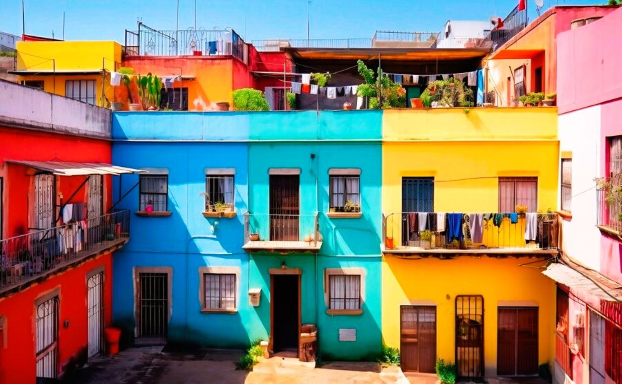 Solve Barrio Mexicano jigsaw puzzle online with 600 pieces