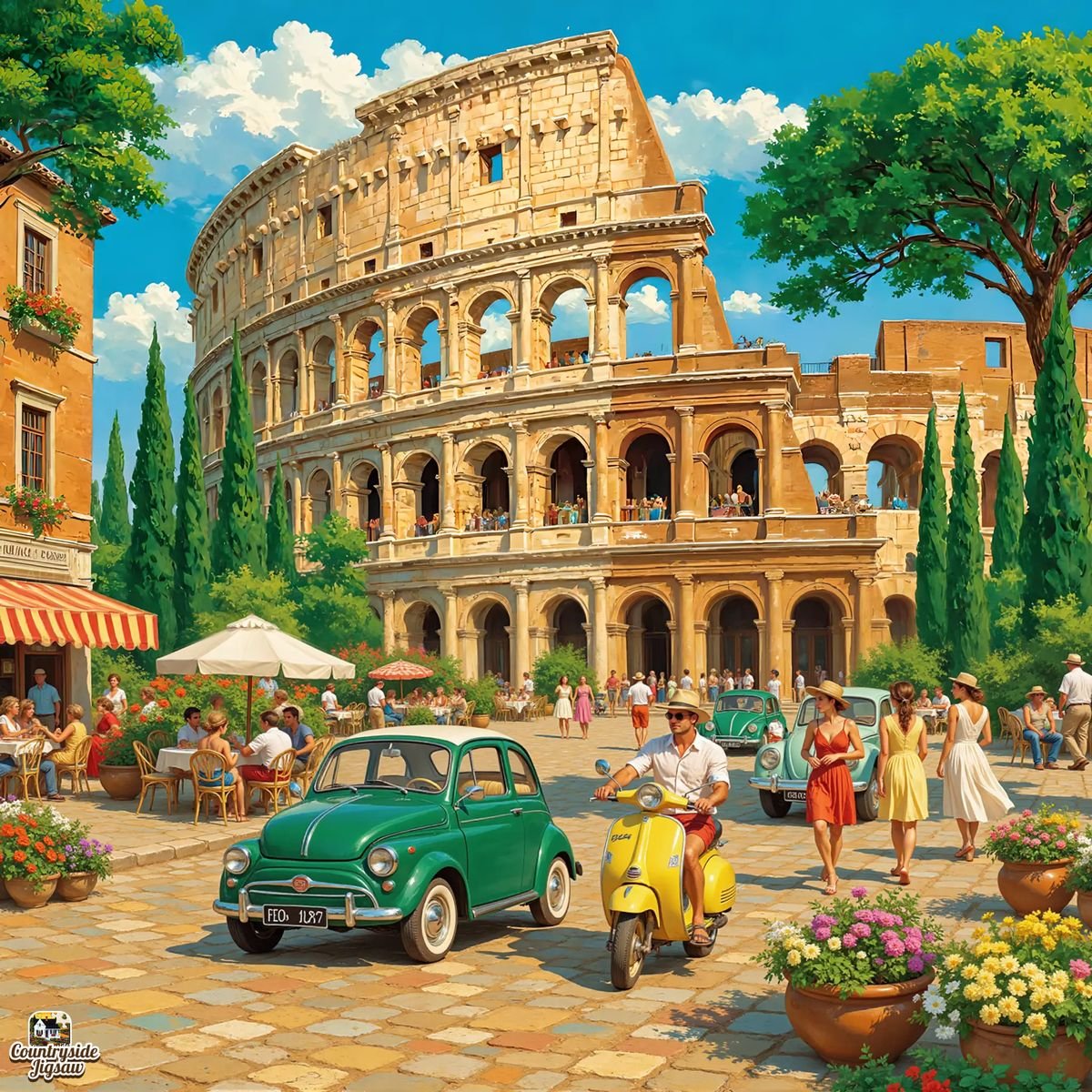 Solve The Colosseum in the 1960s jigsaw puzzle online with 144 pieces