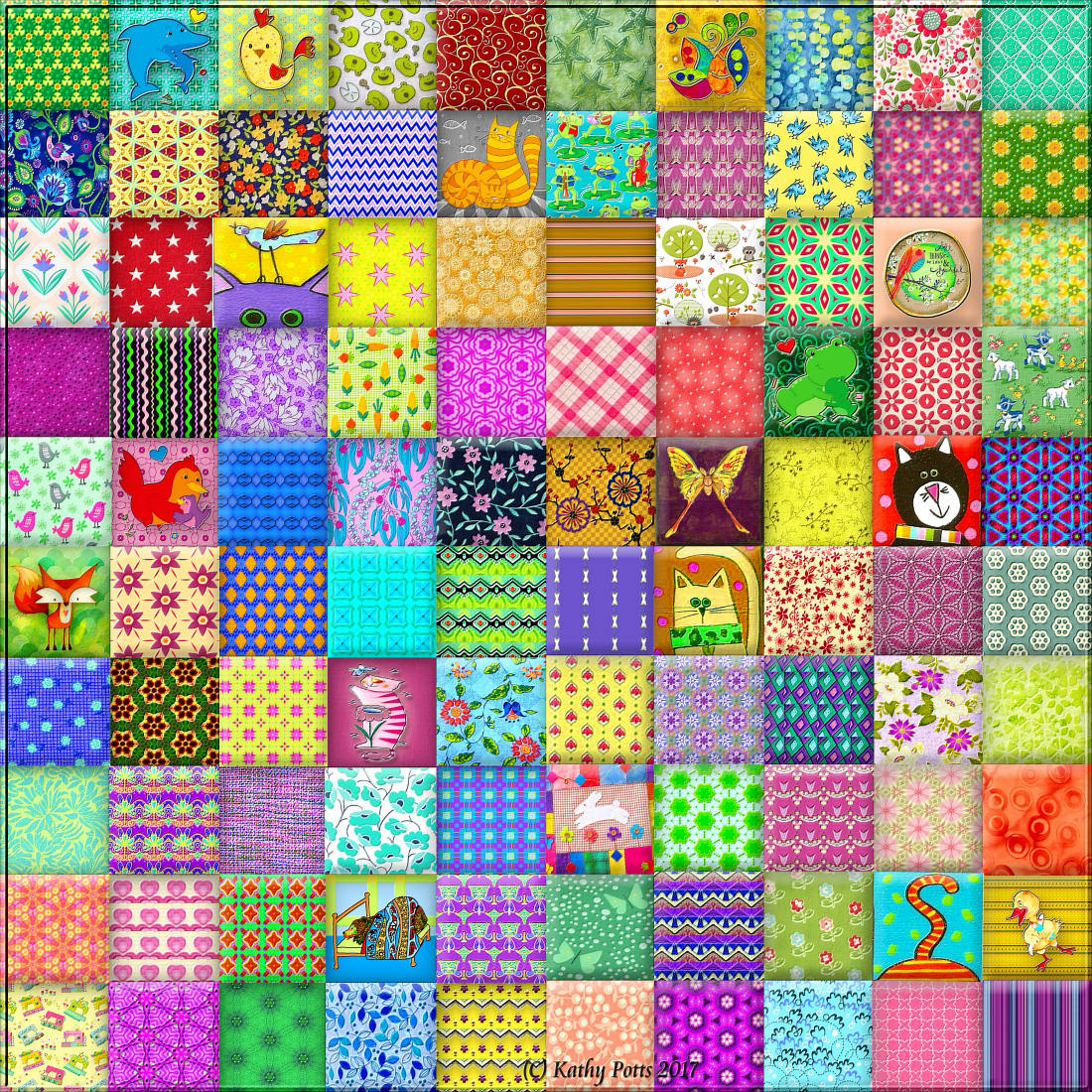 Solve 100 Square Tile Puzzle jigsaw puzzle online with 121 pieces