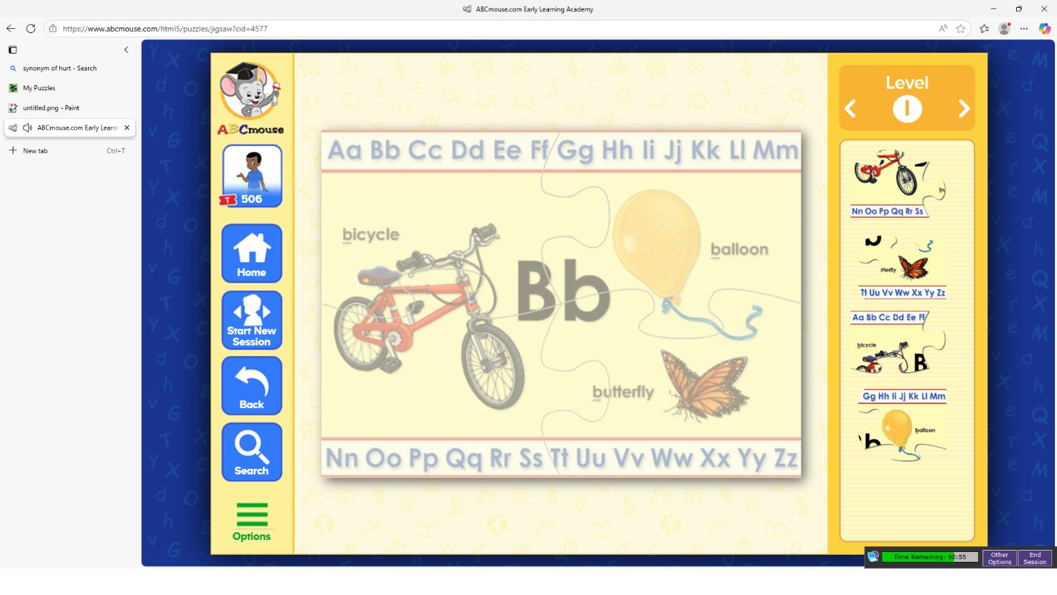 Solve Bb Words jigsaw puzzle online with 15 pieces