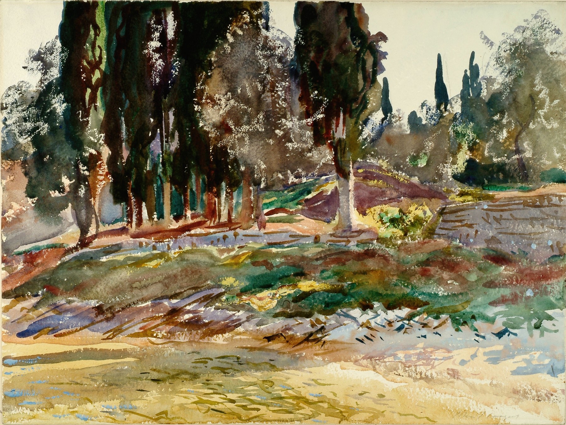 Solve John Singer Sargent - Cypress trees at San Vigilio, Lake Garda ...