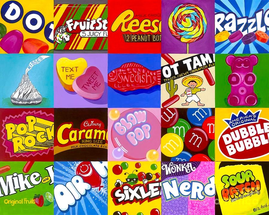 Solve Colorful Pop Art candy jigsaw puzzle online with 120 pieces