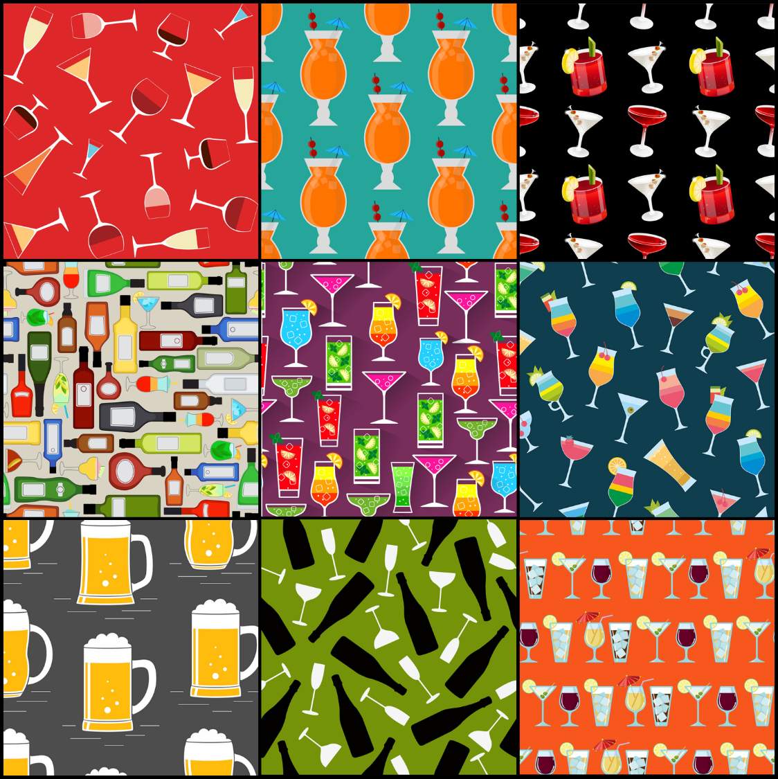 Solve Drink patterns 2 jigsaw puzzle online with 81 pieces