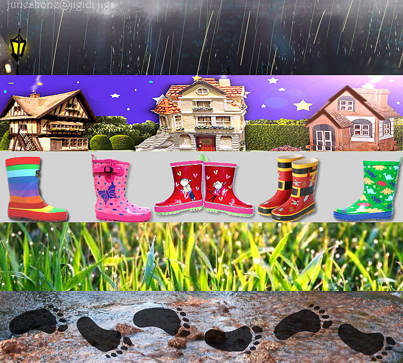 Solve wellies for the April showers jigsaw puzzle online with 90 pieces