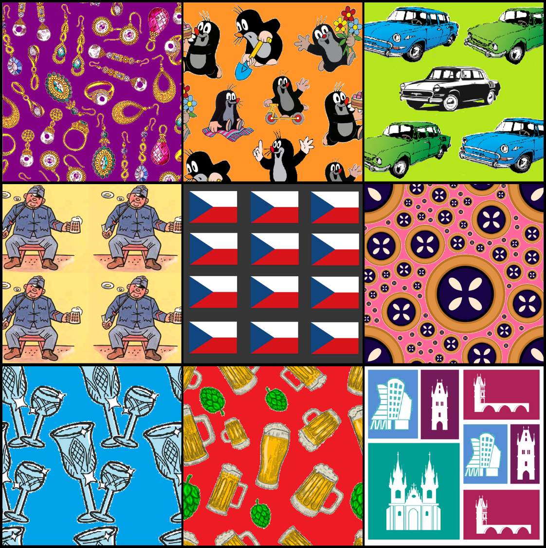 Puzzle | 81 piezas | Czech patterns | Jigidi