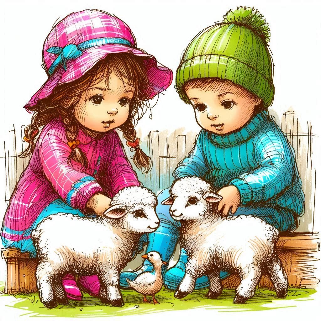Solve Little Lambs - resize 9 to 306 pieces jigsaw puzzle online with ...