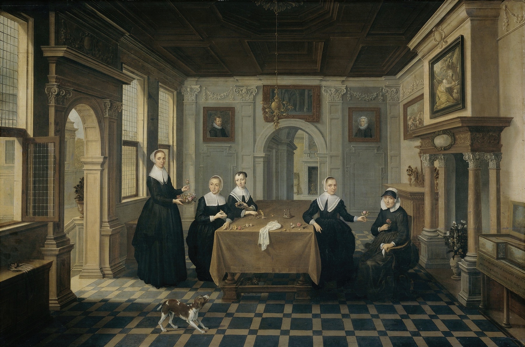 Solve Dirk Van Delen - Five Ladies in an interior jigsaw puzzle online ...