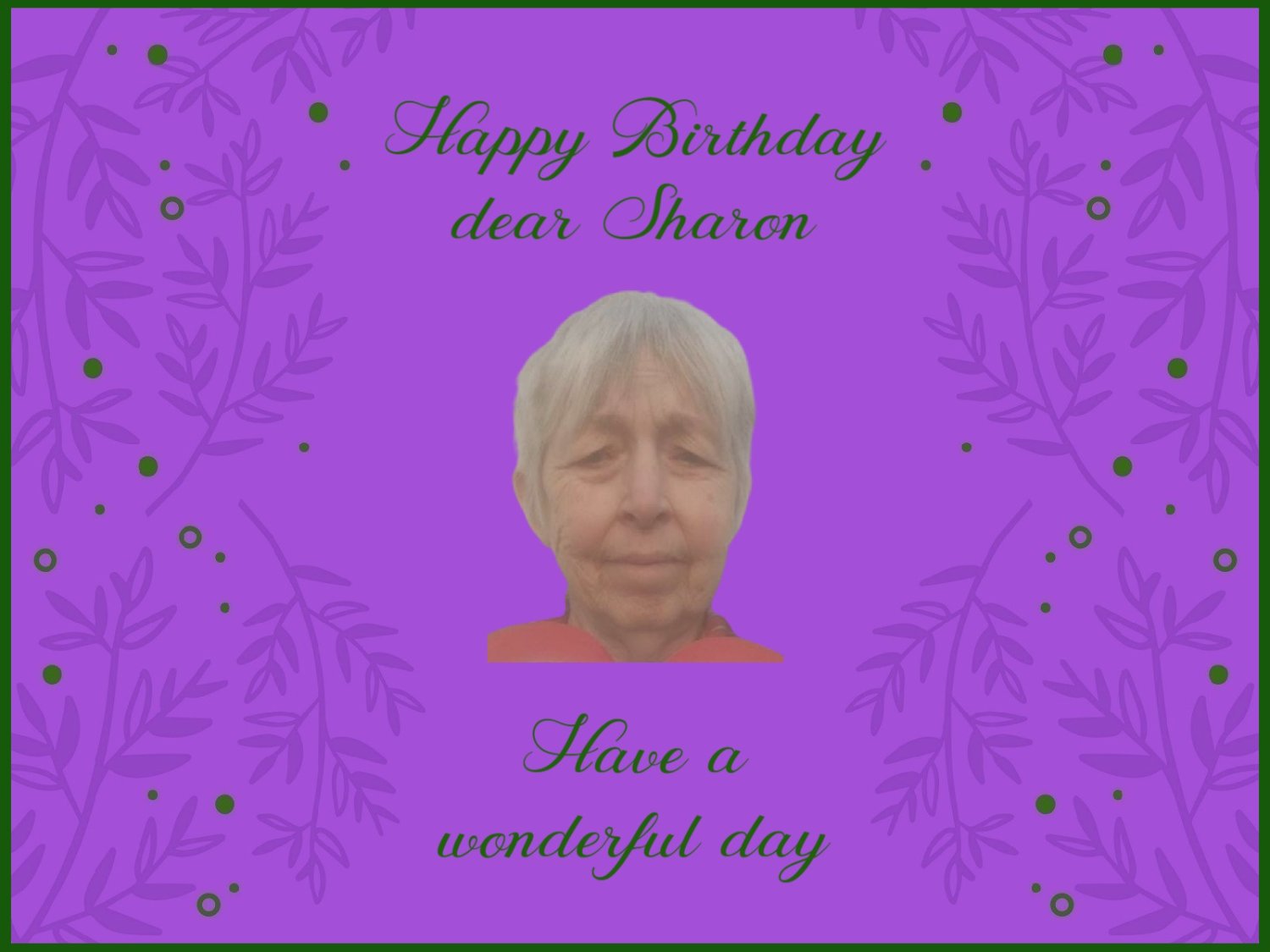 Solve Happy Birthday dear Sharon (Reed) jigsaw puzzle online with 12 pieces
