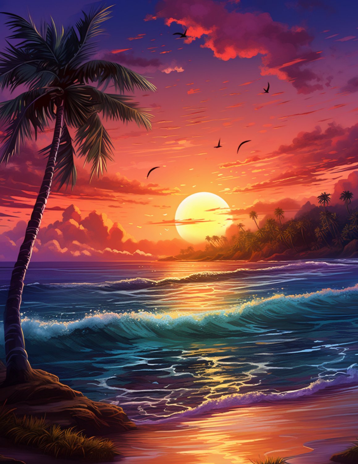 Solve Sunset Beach jigsaw puzzle online with 99 pieces