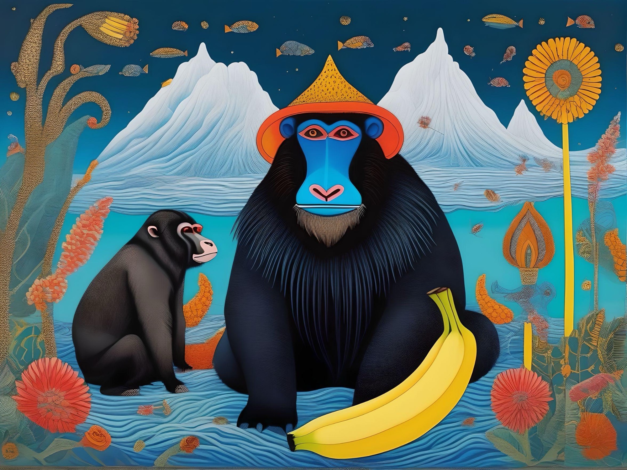 Solve General Mandrill jigsaw puzzle online with 165 pieces