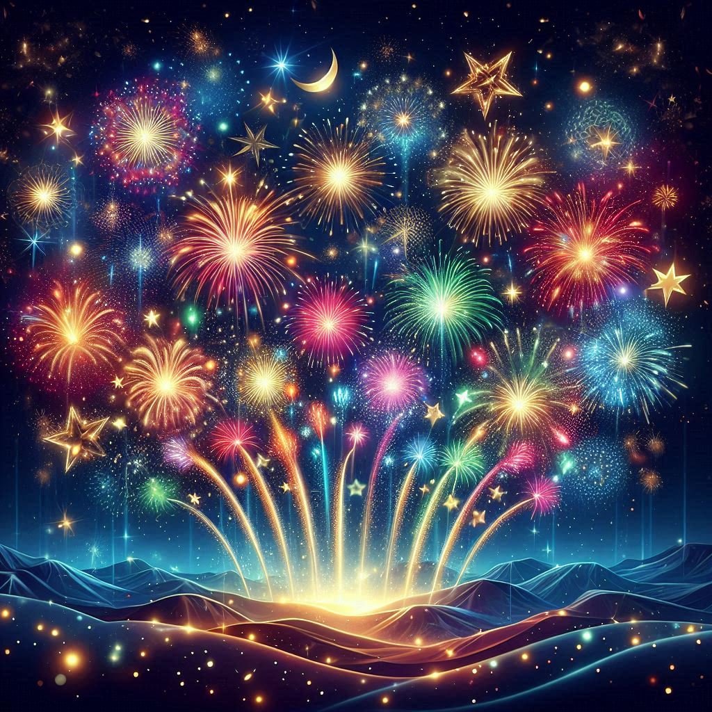 Solve Fireworks jigsaw puzzle online with 25 pieces