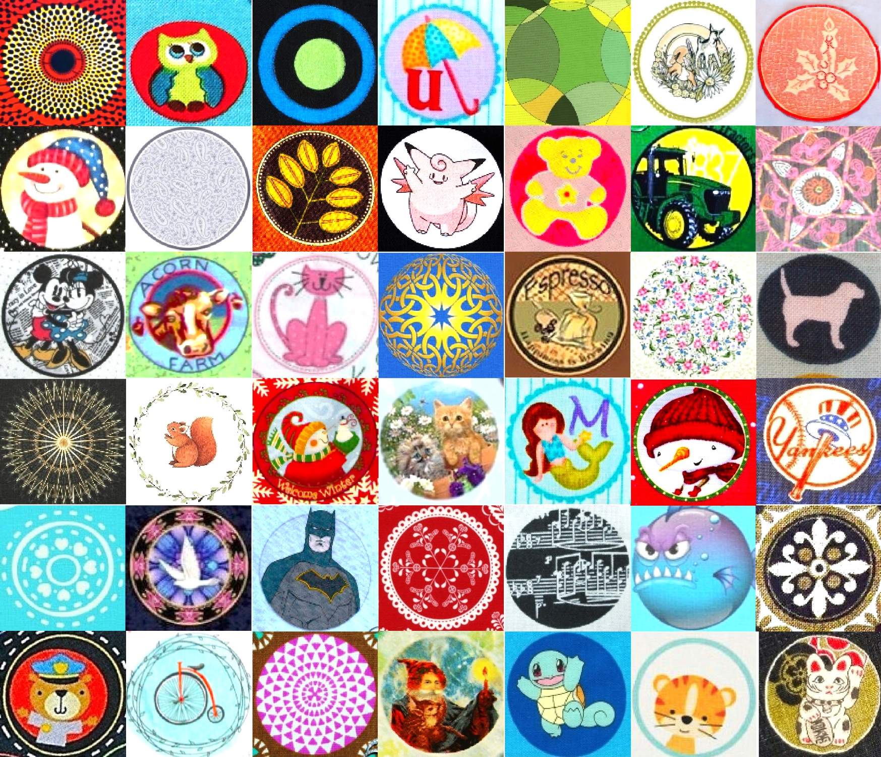 Solve PATCHWORK BIG CIRCLES 51 jigsaw puzzle online with 255 pieces