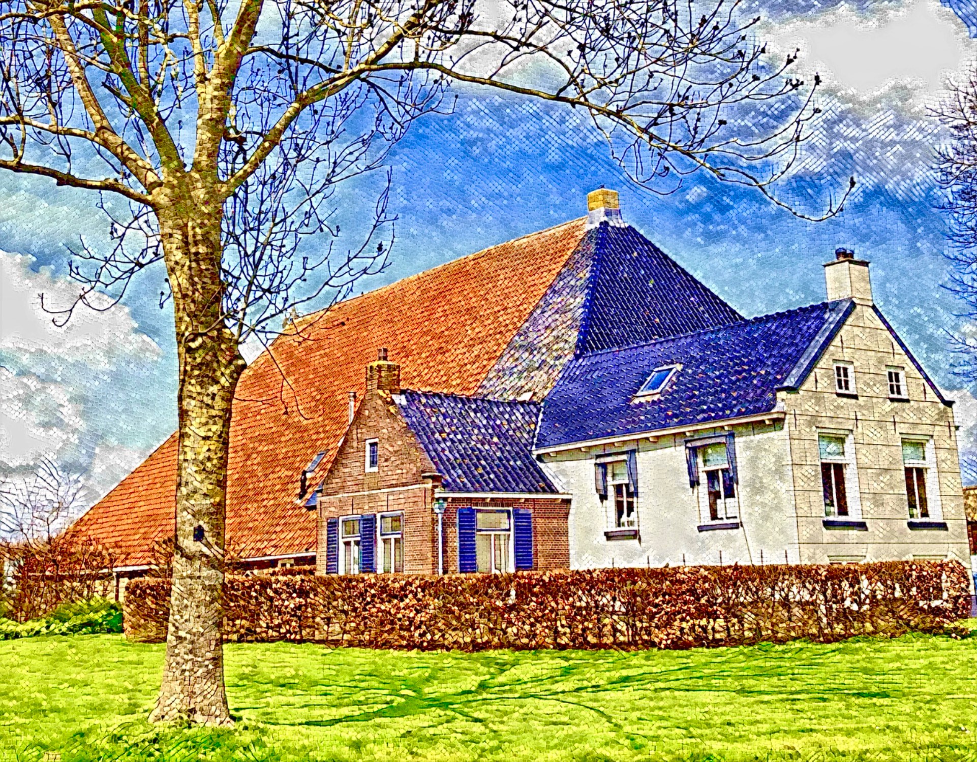 Solve Tjerkgaast (mosaic) jigsaw puzzle online with 192 pieces Solve Tjerkgaast (mosaic) jigsaw puzzle online with 192 pieces