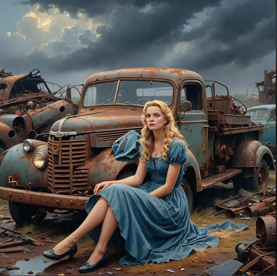 Solve Vintage Truck ~ Junk Yard jigsaw puzzle online with 121 pieces